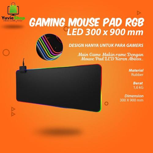 Jual Gaming Mouse Pad XL RGB LED 300 x 780 x 4 mm - 78 x 30 cm - Kota ...
