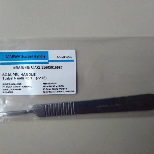 Jual handle scalpel no 3 no 4 blade gagang bisturi pisau medis marwa ...