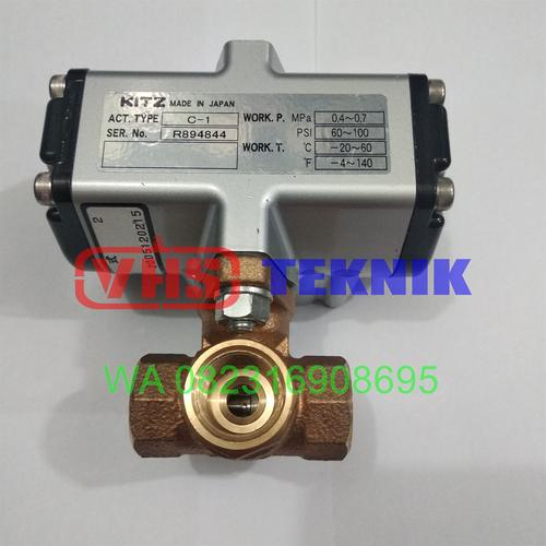 Jual KITZ PNEUMATIC ACTUATOR C-TNE 3-WAY BALL VALVE BRONZE 3/8 INCH ...