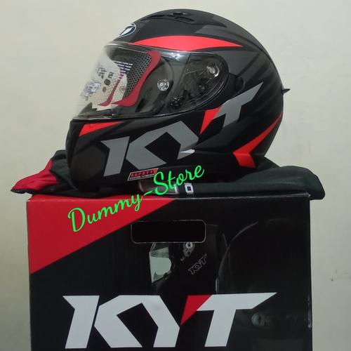 Jual Helm Full Face KYT FALCON FR RADIANT BLACK RED DOFF Double Visor ...
