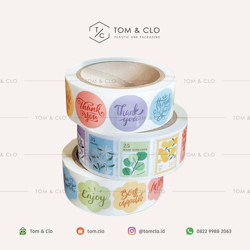 Jual Sticker Thankyou / Sticker Label kemasan makanan / Sticker Bon ...