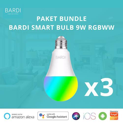 Promo [3 PCS] BARDI Smart LED Light Bulb RGB+ WW 9W Wifi Wireless IoT ...