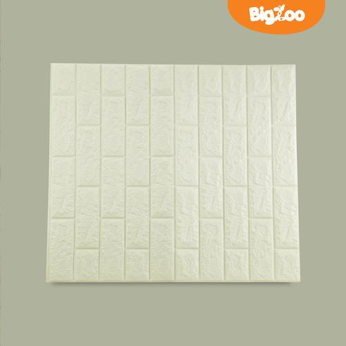 Jual Wallpaper Dinding 3D Wood Foam Motif Batu Bata Putih 70 x 70 cm ...
