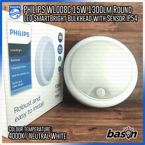 Promo PHILIPS WL008C 15W with Sensor IP54 - SmartBright Bulkhead ...