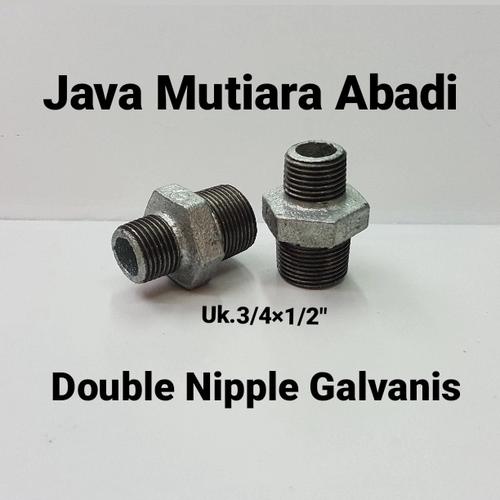 Jual Double Nepple/Hex Nipple/Reducer Nipple 3/4×1/2" Galvanis ...