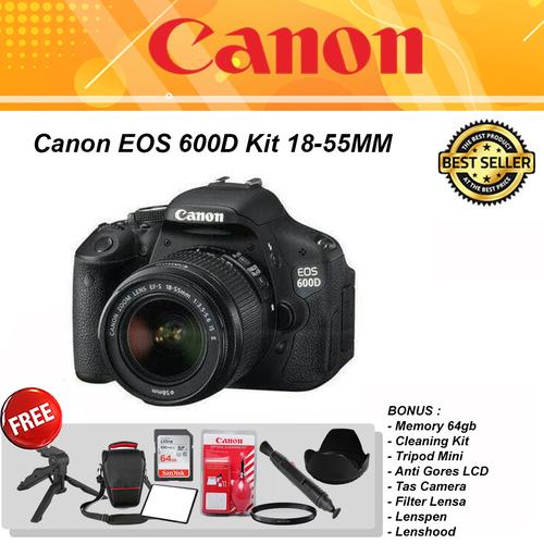 Promo Canon EOS 600D Kit 18-55mm PAKET BONUS - Kamera DSLR - KIT LENSA, PAKET 16GB Cicil 0% 3x ...