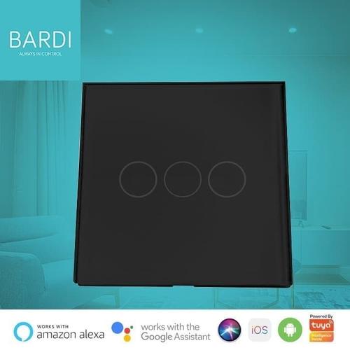 Promo BARDI Smart Wall Switch EU3 Gang HITAM Saklar WiFi Touch Sentuh ...