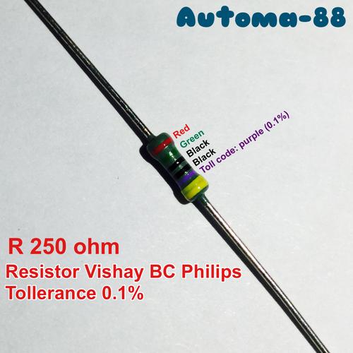 Jual Resistor Metal Film 250 Ohm 250R Vishay BC PHILIPS 0.1% Tollerance ...