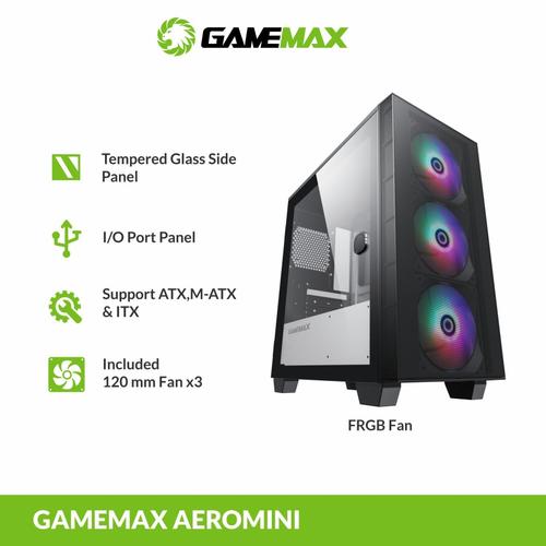 Jual PC CASE GAMING GAMEMAX AERO MINI FRGB Tempered Glass Micro ATX - putih nofan - Jakarta ...