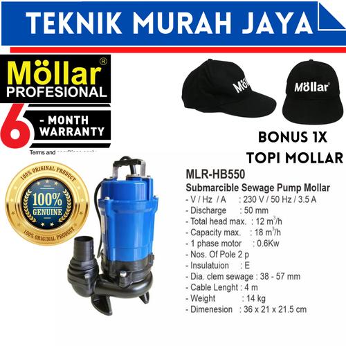 Jual Pompa Air Celup Sirkulasi Air Kotor Mollar MLR HB550 SEWAGE PUMP ...