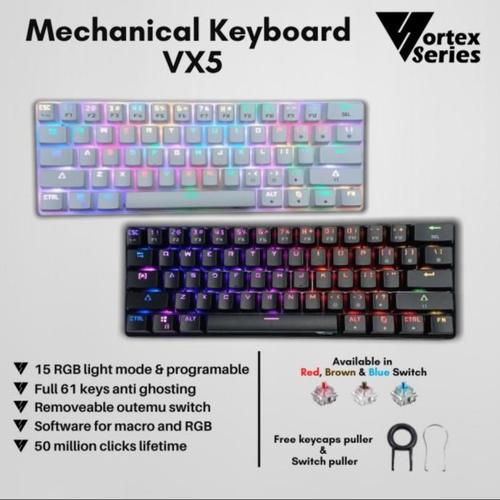 Jual Vortex Series Vx5 Mechanical Keyboard Gaming - Putih, Blue Switch ...