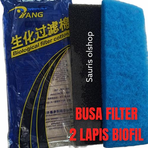 Jual Kapas Busa Biofil Hitam 2 Lapis Filter Aquarium YANG Media Filter ...