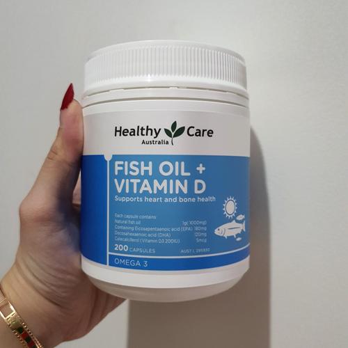 Jual healthy care fish oil minyak ikan omega 3 vitamin d vit d 200 ...