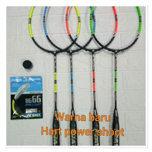 Promo Raket badminton HART POWER SHOOT NEW COLOUR (black)+senar+grip ...
