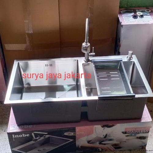 Jual Paket komplit kitchen sink INOBE 8245 / Paket sink kran flexible ...