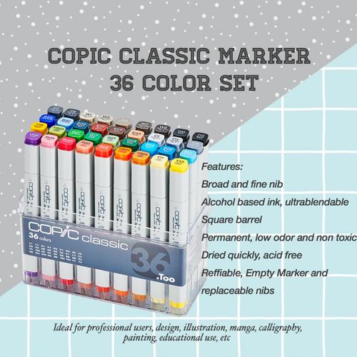 Jual Copic Marker Set 36 Classic Basic Color Spidol Warna Arsitektur ...