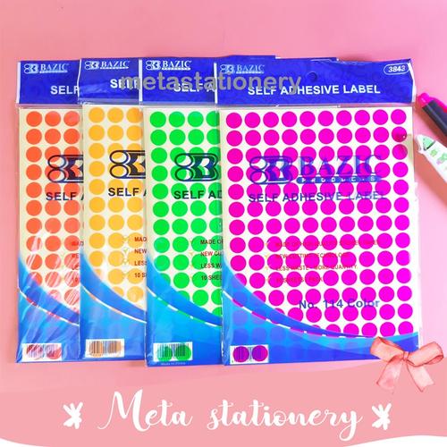 Jual Stiker Label Bulat Warna No.114 Bazic - Orange Muda - Jakarta ...