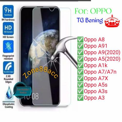 Jual Oppo A8 A91 A5 A9 A1k A7 A7n A7X A5s A3s A3 Antigores Bening Kaca ...
