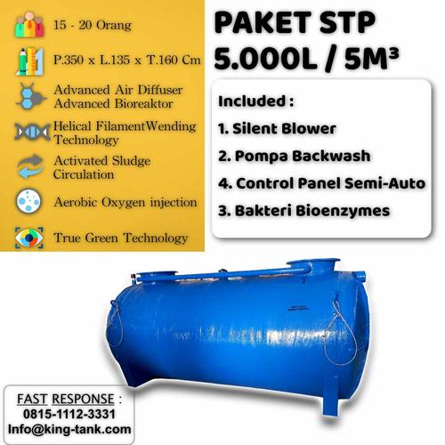 Jual Tangki IPAL BIOFILTER 5000 L / 5M3 - PAKET LENGKAP-BIOTANK ...