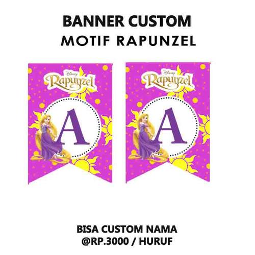 Jual Banner Rapunzel / Bunting Flag Rapunzel / Hiasan Dinding Rapunzel ...