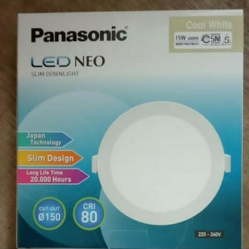 Jual lampu downlight led panel neo slim panasonic 15watt bulat 4000k ...