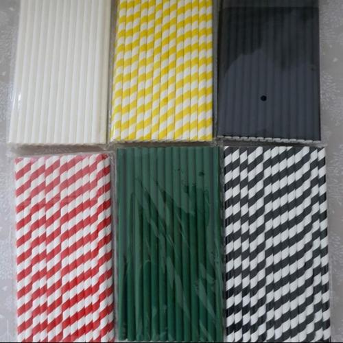 Jual Sedotan kertas 8mm / Paper straw 8mm - isi 500pcs - garis biru ...