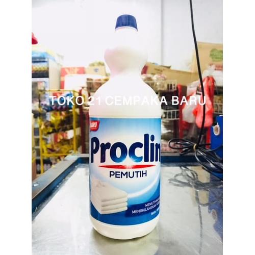 Jual Proclin Pemutih Cair Botol 1000 ml | Noda Pakaian Baju 1000ml 1 ...