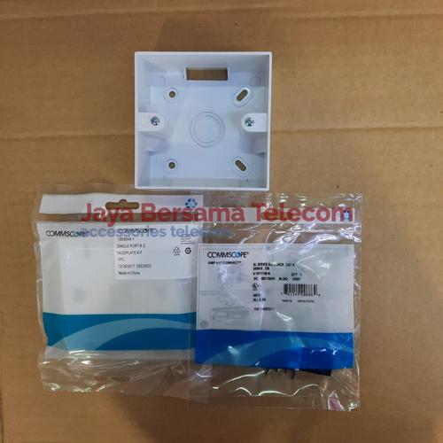 Jual Modular Data Cat.6 Amp Commscope Komplit Faceplate+modular+outbow ...