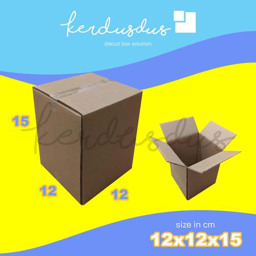 Jual 12X12X15 cm kardus box karton kotak packing packaging POLOS SHEET ...