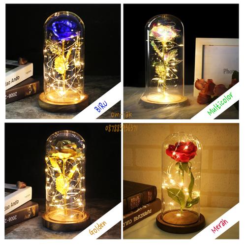 Jual Lampu Dekorasi / lampu Hias meja bunga mawar Beauty and The Beast ...