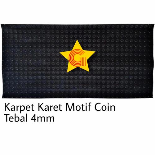 Jual Karpet Karet Alas Motif coin/ Rubber Mat koin 60X120 - Hitam 4mm ...