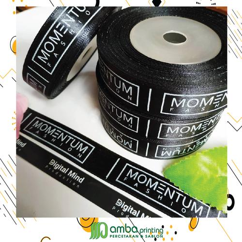 Jual cetak label pita satin 2.5cm - Jakarta Selatan - Amba Printing ...