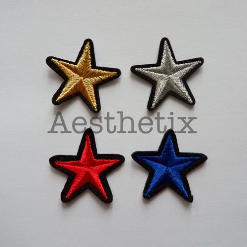 Jual Iron Patch Bordir / Patches / Emblem Star Bintang - Silver 153 ...
