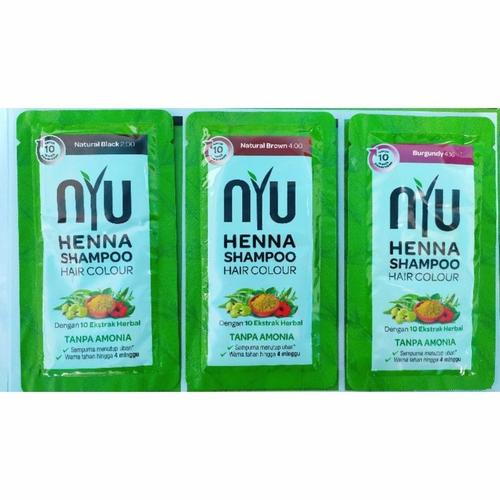 Jual Nyu Henna Shampoo Hair Colour 20ml ( sachet ) - Natural Brown ...