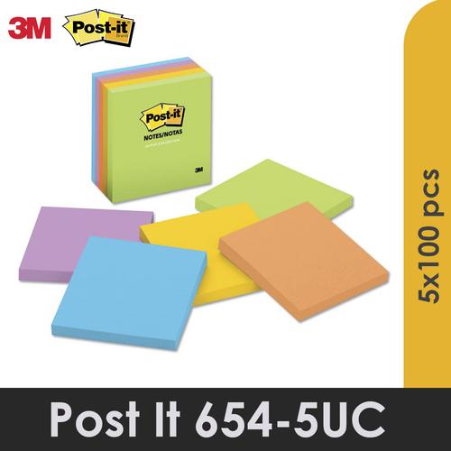 Promo 3m Post It 3M Warna Memo Stick 5 Ultra Color 3x3 in 654-5UC ...