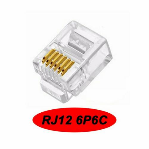 Jual PIN RJ12 6P 6C KONEKTOR TELEPON FAX PABX CONNECTOR RJ 12 6PIN 6 ...