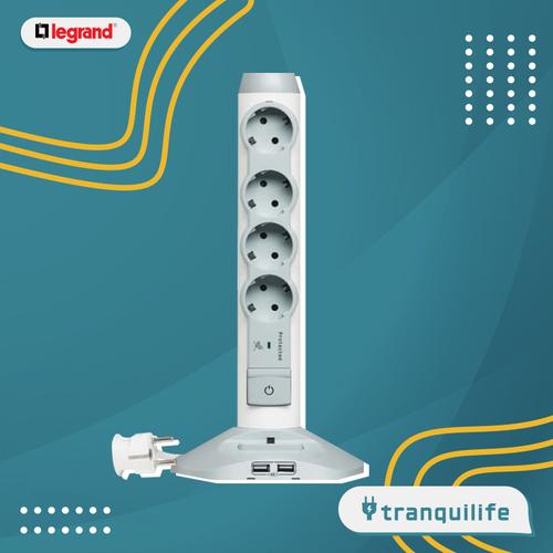 Promo Colokan Listrik TOWER MOE 4X2P+E Kabel Extension Legrand Stop ...