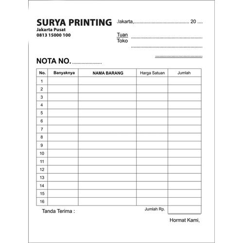 Jual Cetak Nota A4 2 Ply / Rangkap ( Custom NCR Bon Invoice ) 2 ply ...