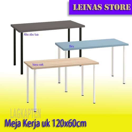 Jual Meja Kerja/ Meja Belajar Minimalis 120x60cm - biru putih - Jakarta ...