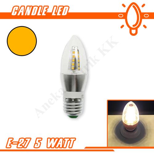 Jual LED CANDLE 5W Fitting E27 KUNING LAMPU HIAS 5 W Watt E 27 GANTUNG ...