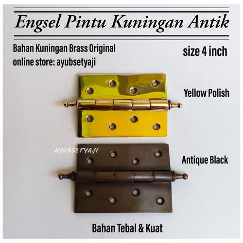 Jual Engsel pintu kuningan ukuran 4 inch engsel 4 inchi kuningan antik ...