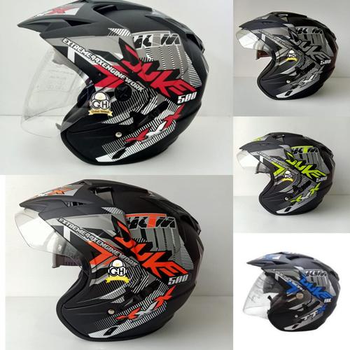 Jual HELM MOTIF DUKE DOUBLE VISOR HALF FACE - GREY - Kota Tangerang ...