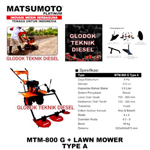 Jual TRAKTOR MATSUMOTO MTM 800 G LAWN MOWER POTONG RUMPUT PLUS TRAKTOR ...