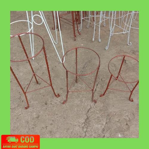 Jual Penompang Pot Bunga Pot Tinggi 30cm Standing Pot Tanaman Hias Besi ...
