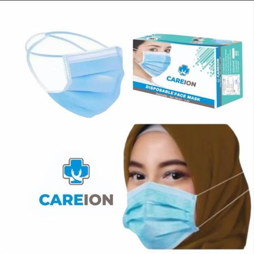Jual Masker Hijab 3 Ply Disposable Face Mask 50pcs - Biru - Jakarta ...
