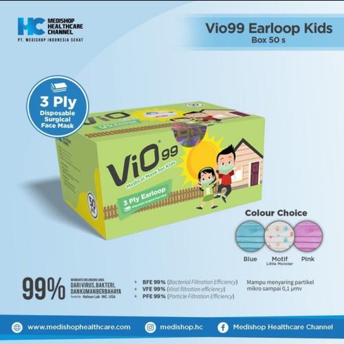 Jual Masker Vio Medical Mask For Kids 3ply Earloop isi 50 pcs - SACHET ...