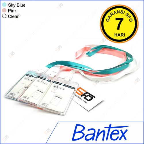 Jual ID Card Holder Transparant Bantex Potrait + Lanyard (54mm x 85mm ...