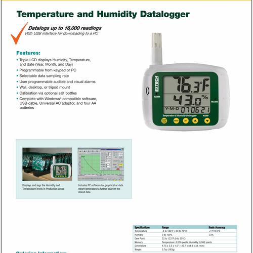 Jual Temperature dan humidity Datalogger Extech model 42280 - Jakarta ...
