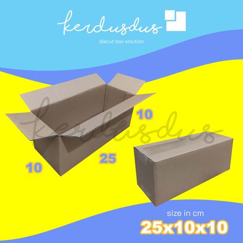Jual 25x10x10 cm kardus box karton kotak packing packaging POLOS SHEET ...
