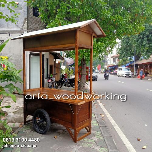 Jual Gerobak Rombong Angkringan Kayu Asli dengan Roda Motor - Kab ...
